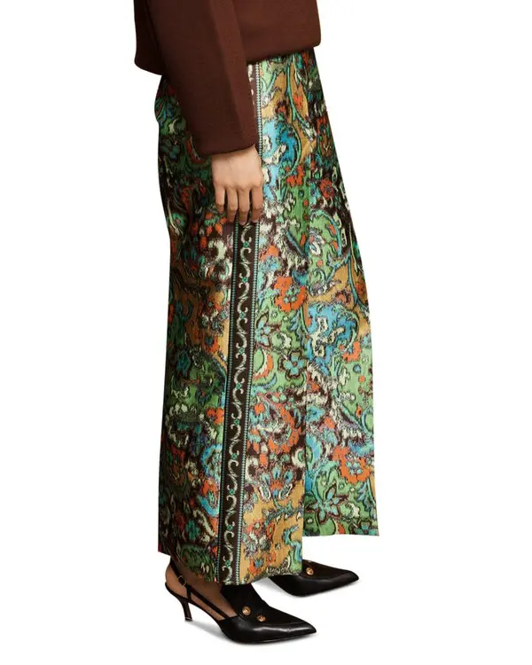 ALEMAIS Charlotte Flared Paisley Print Polyester Pants