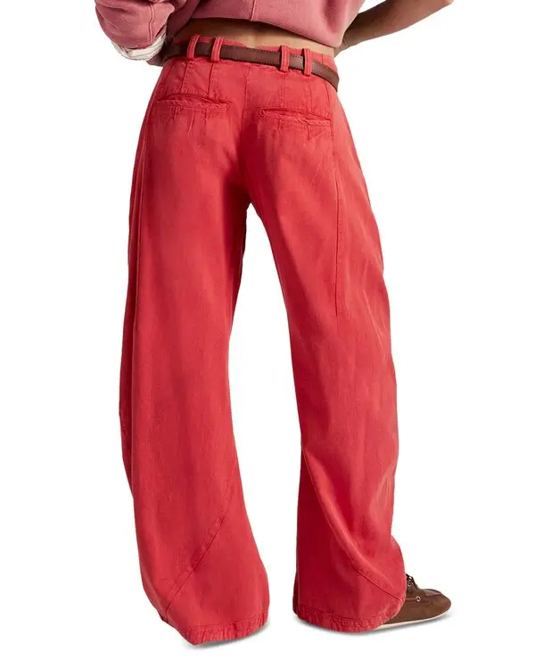 Free People Spotlight Washed Wide Leg Pants - Red Clay