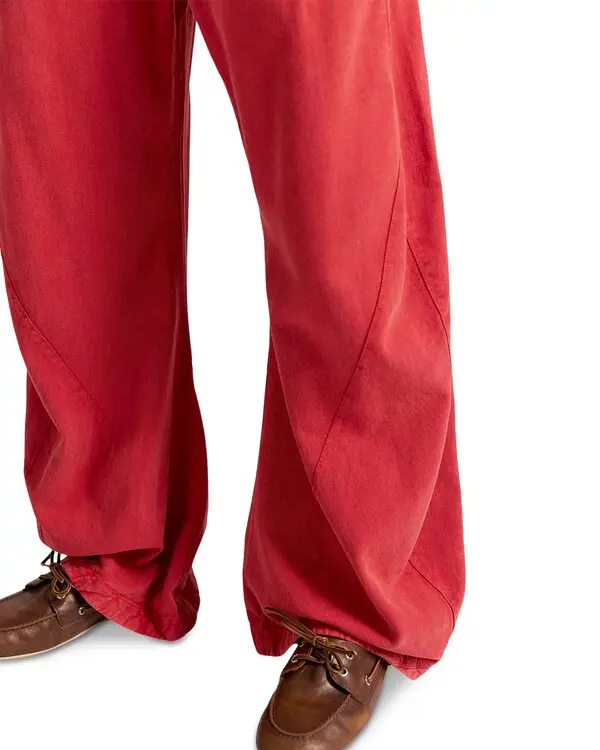 Free People Spotlight Washed Wide Leg Pants - Red Clay
