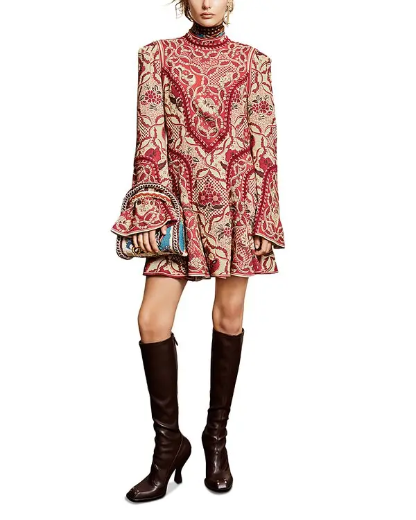 ALEMAIS Kenny Printed Mini Dress - Red
