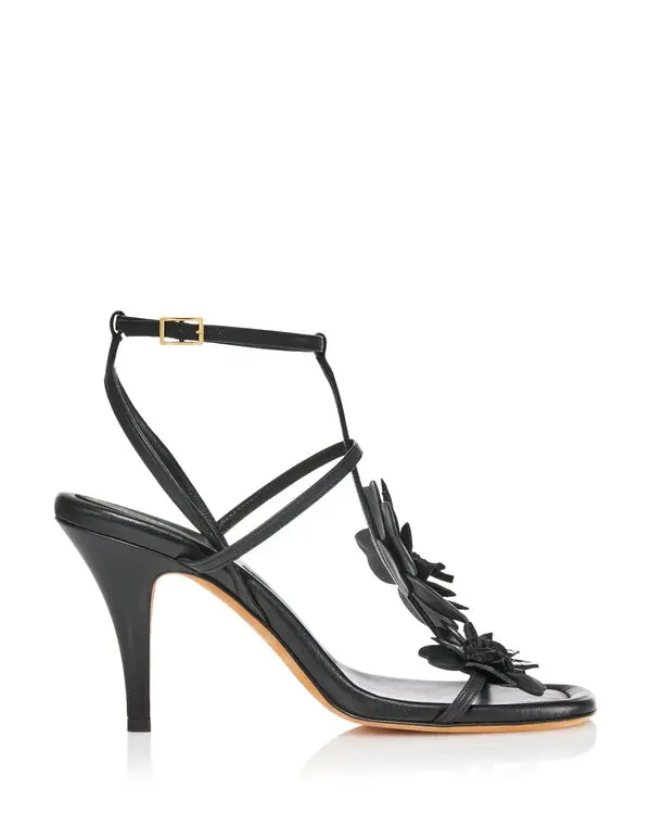 Zimmermann Belara Leather Flower High Heel Sandals