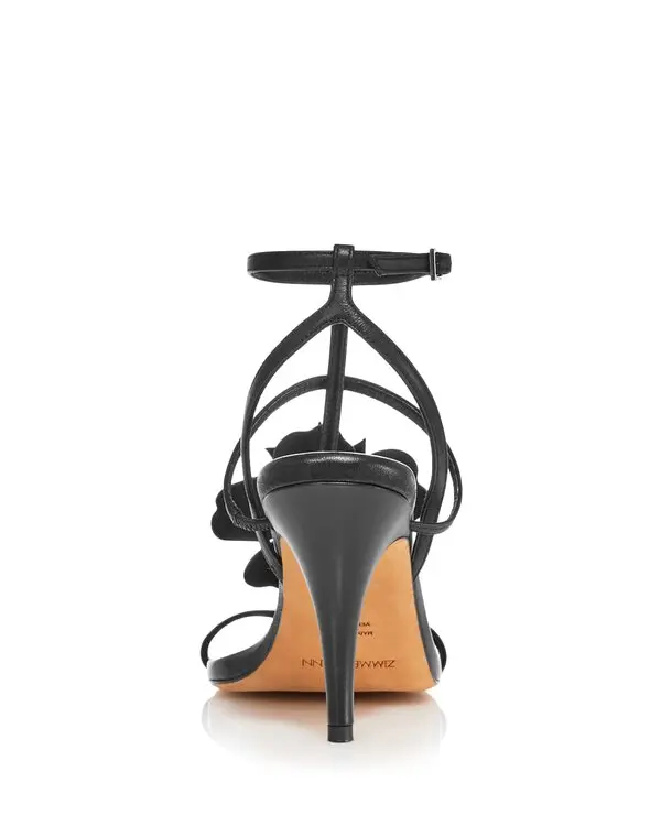 Zimmermann Belara Leather Flower High Heel Sandals