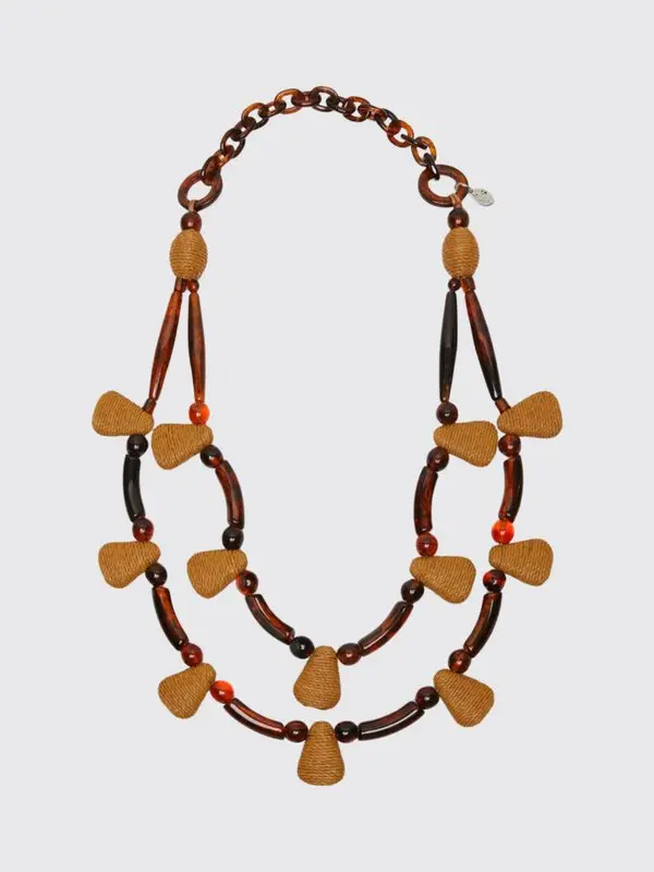 Max Mara Embellished Resin And Woven Necklace