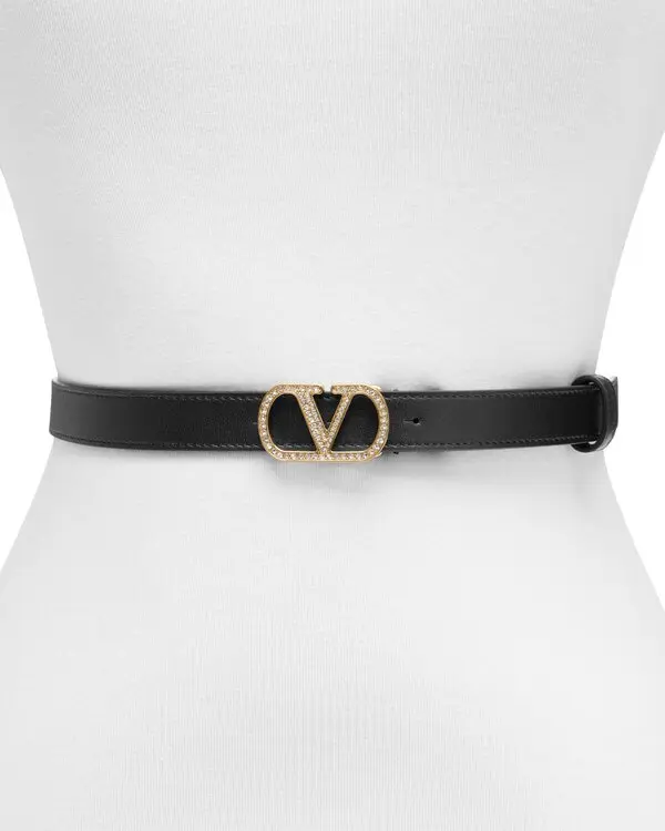 Valentino Garavani Vlogo Leather Belt
