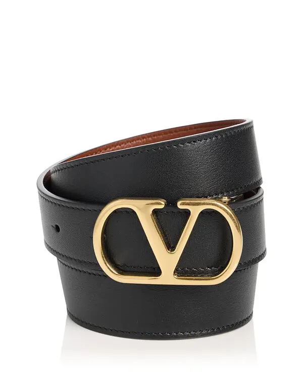 Valentino Garavani Vlogo Reversible Leather Belt