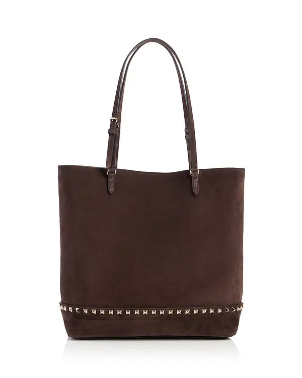 Valentino Garavani Rockstud Medium Leather Tote - Brown
