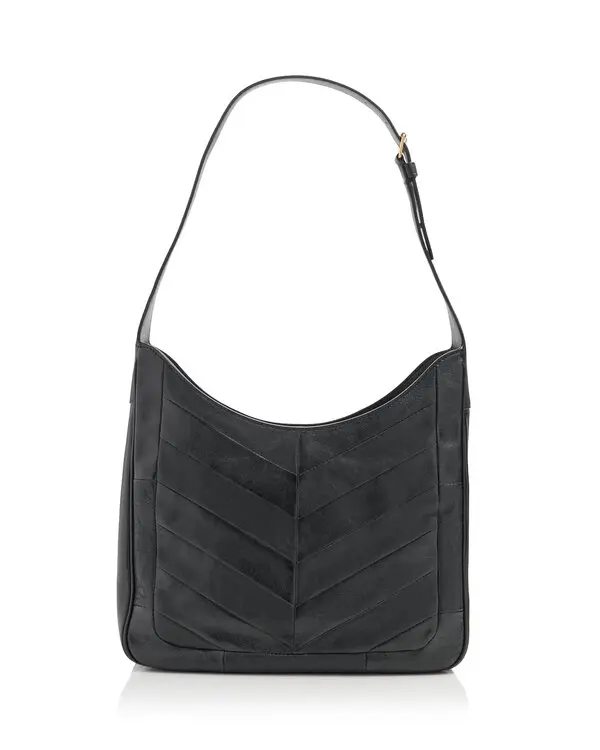 Valentino Garavani Vlogo Medium Leather Hobo Bag - Black