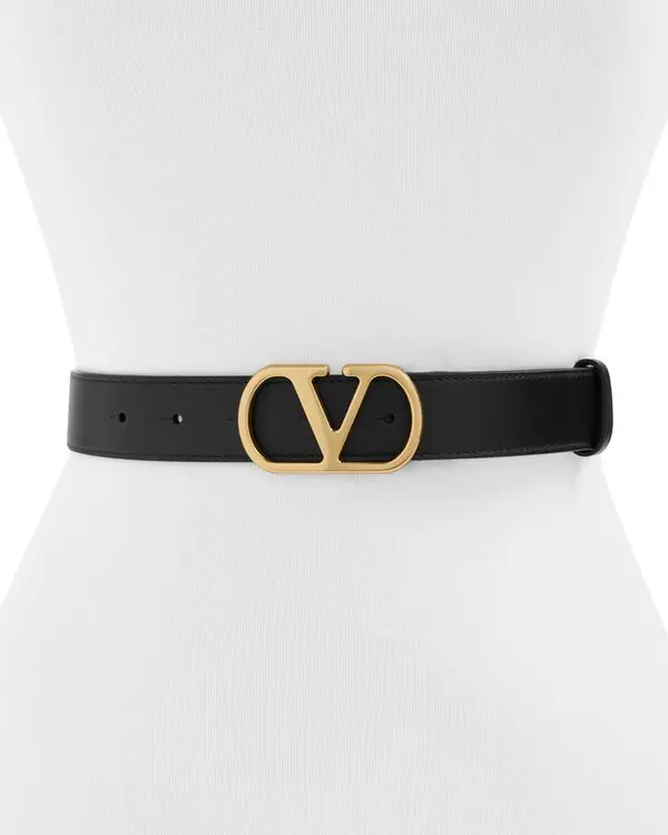 Valentino Garavani Vlogo Leather Belt