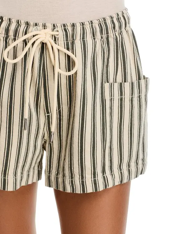 Rag & Bone Emery Stripe Shorts - Greenstripe
