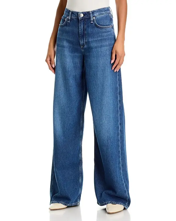 Rag & Bone Featherweight Sofie High Rise Full Length Wide Leg Jeans