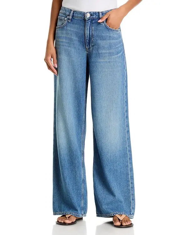 Rag & Bone Flexi Andi High Rise Full Length Wide Leg Jeans
