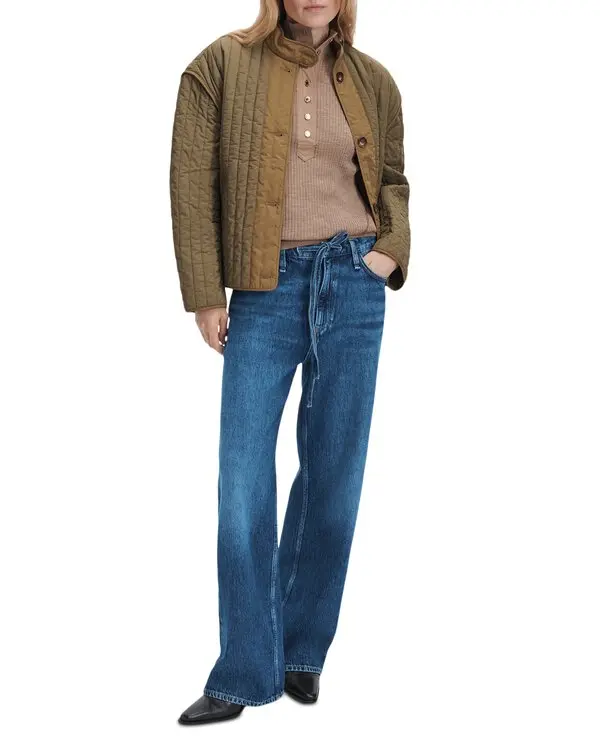 Rag & Bone Phoebe Cotton Drawstring Wide Leg Jeans - Floyd