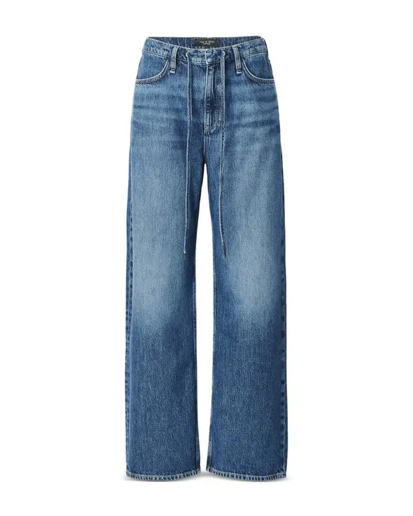Rag & Bone Phoebe Cotton Drawstring Wide Leg Jeans - Floyd