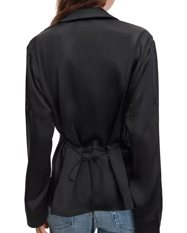 Rag & Bone Sonny Silk Notch Collar Blouse