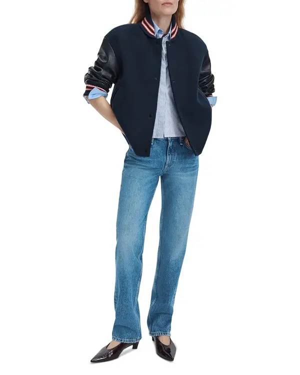 Rag & Bone Scarlet Wool Blend Varsity Jacket