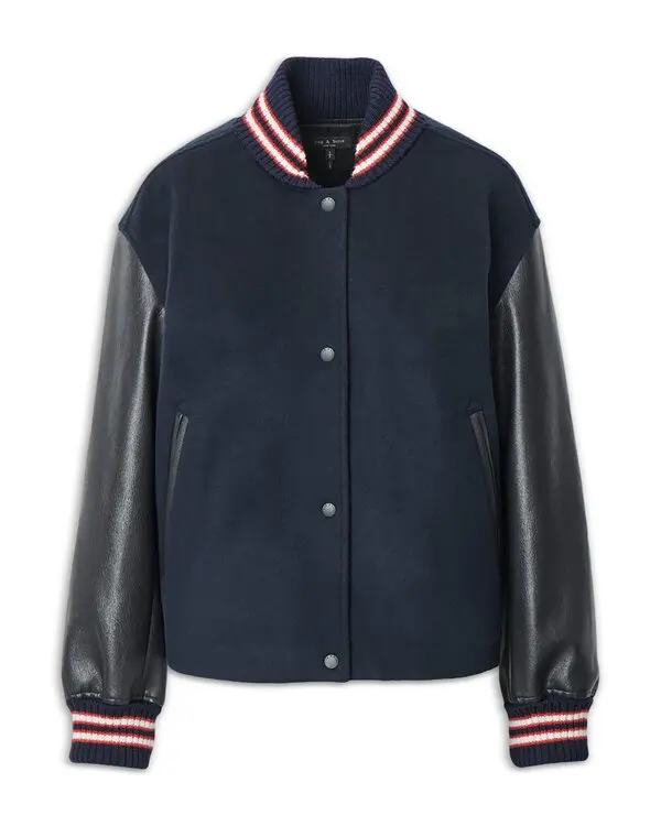 Rag & Bone Scarlet Wool Blend Varsity Jacket
