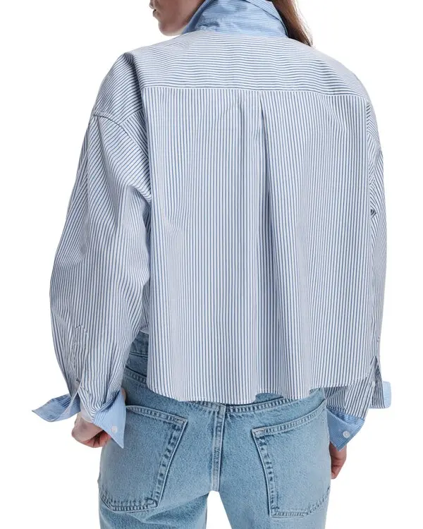 Rag & Bone Marin Multi Stripe Cropped Shirt