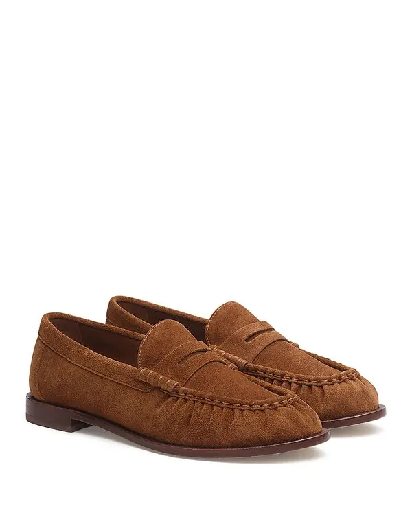 Rag & Bone Lexi Suede Moc Toe Loafers - Umber Suede