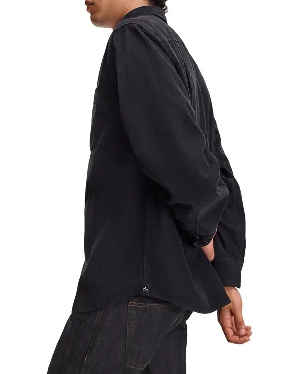 Rag & Bone Relaxed Corduroy Cotton Pocket Shirt - Black