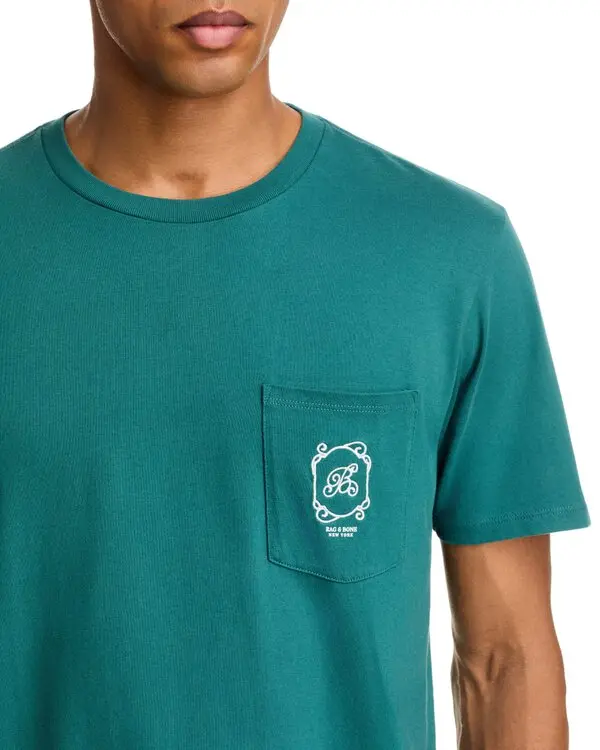 Rag & Bone X Bloom Logo Pocket Cotton T-shirt - Green