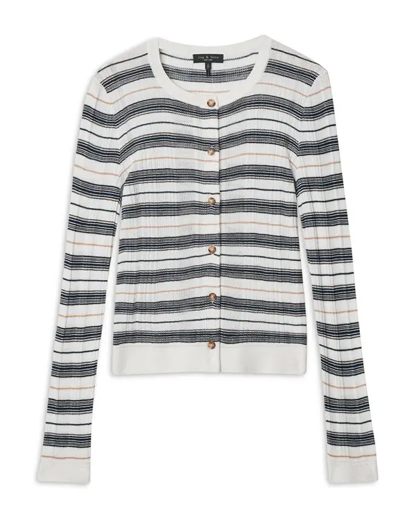 Rag & Bone Teresa Striped Rib Knit Cardigan