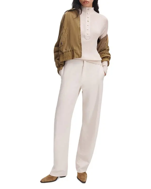 Rag & Bone Lucy Henley Stand Collar Sweater - Ivory