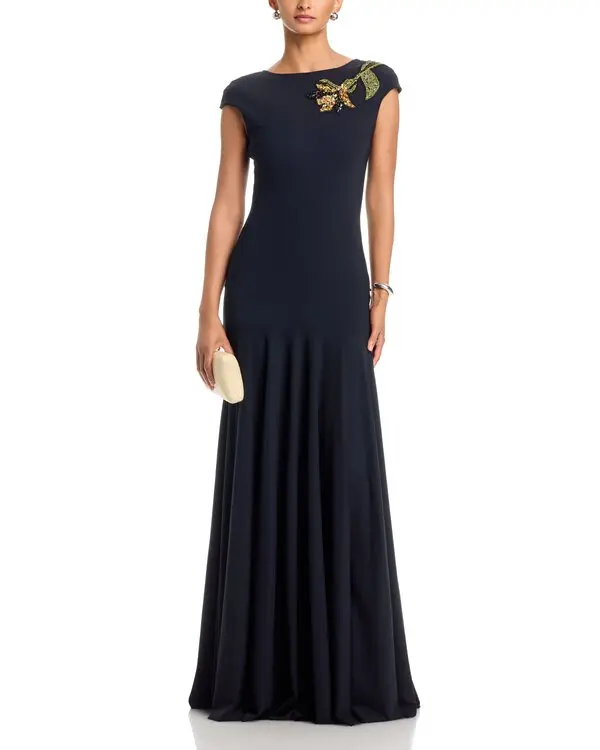 Chiara Boni La Petite Robe Isolda Rc Long Cap Sleeve Gown
