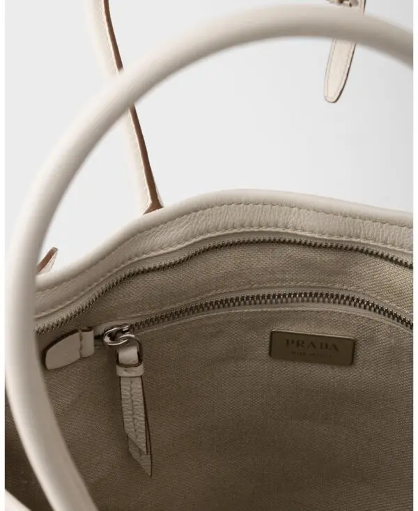 Prada Bonnie Extra-large Printed Linen And Leather Tote Bag