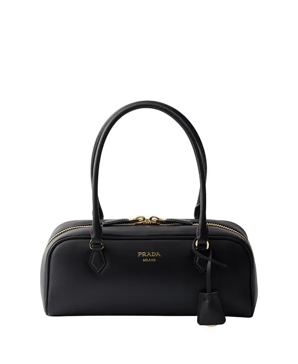 Prada Medium Leather Top-handle Bag - Black