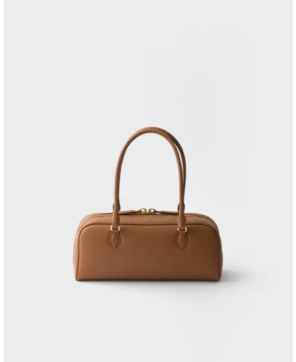 Prada Medium Leather Top-handle Bag - Brown