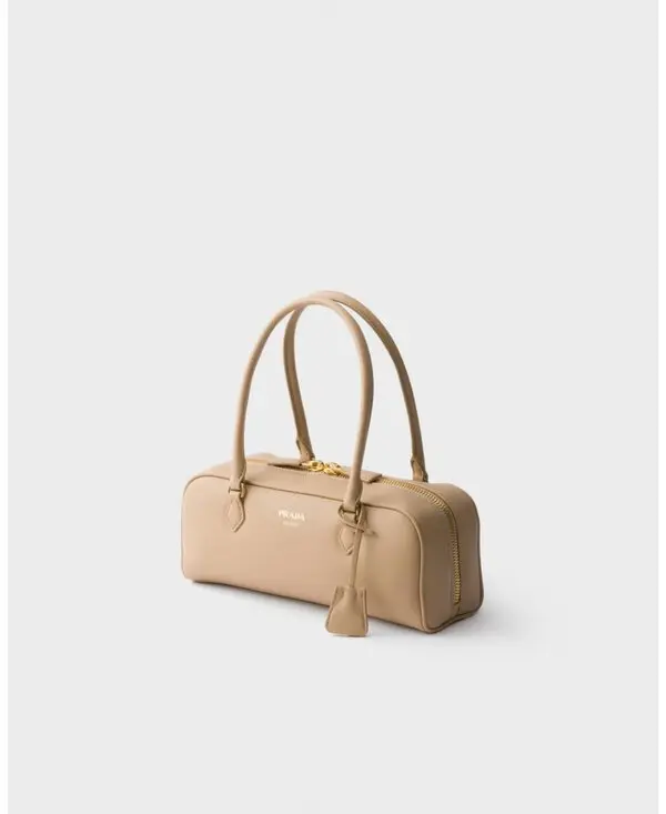 Prada Medium Leather Top-handle Bag - Neutral