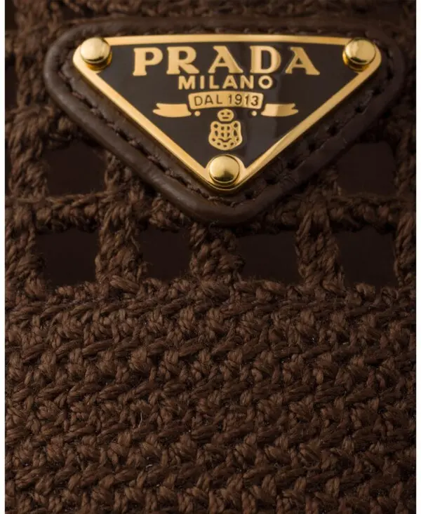 Prada Crochet Ballerinas - Cocoa Brown