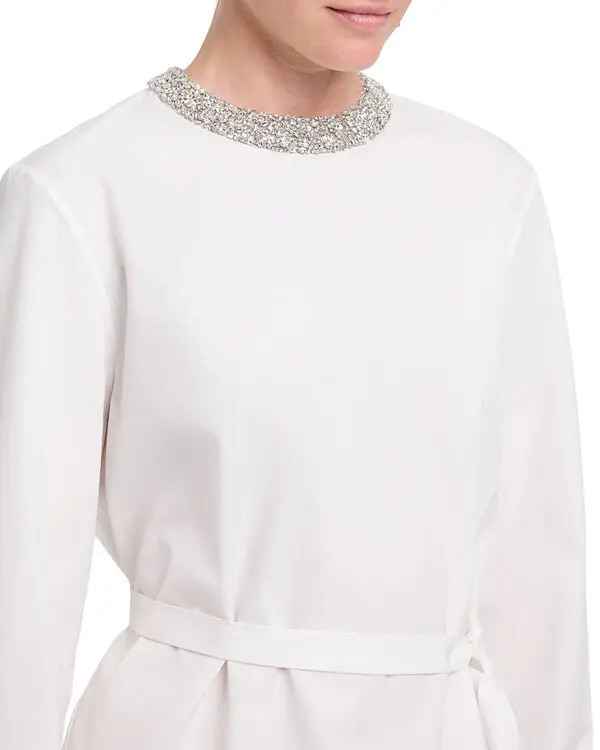 TWP Embellished Neck Cotton Top