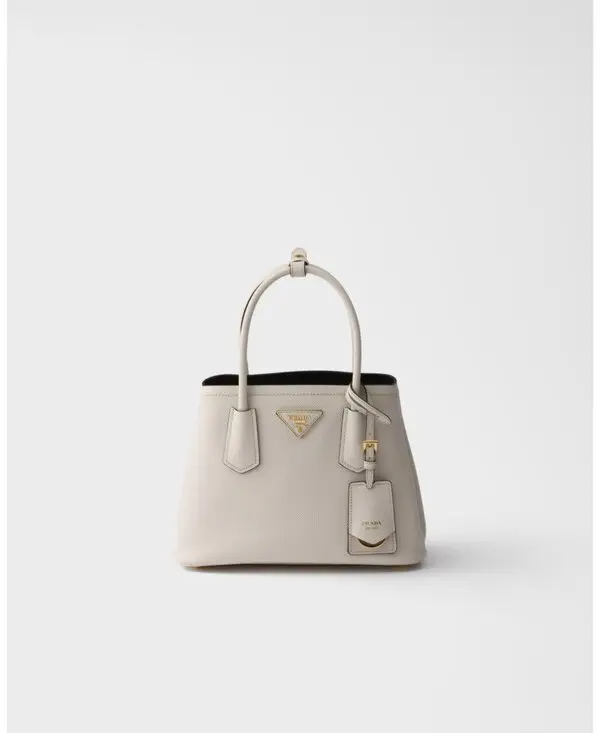 Prada Double Small Saffiano Leather Bag - Neutral