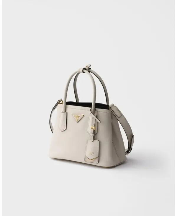 Prada Double Small Saffiano Leather Bag - Neutral