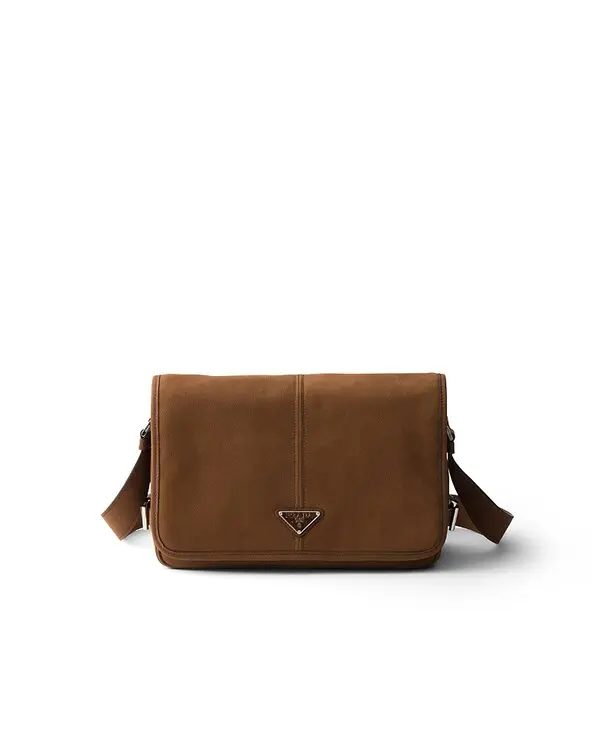 Prada Nubuck Leather Shoulder Bag - Brown