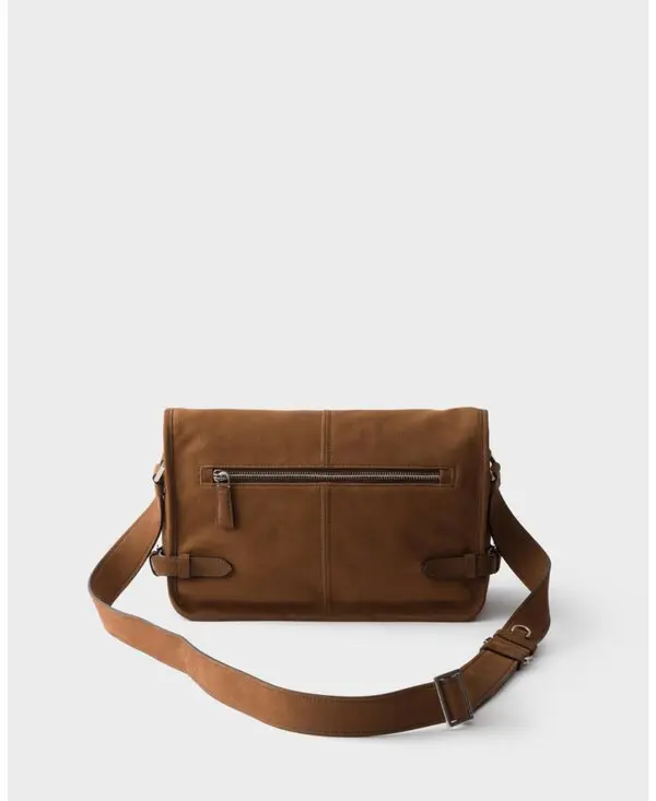 Prada Nubuck Leather Shoulder Bag - Brown