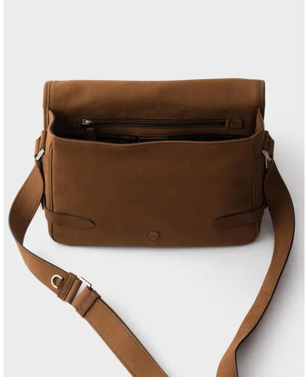 Prada Nubuck Leather Shoulder Bag - Brown