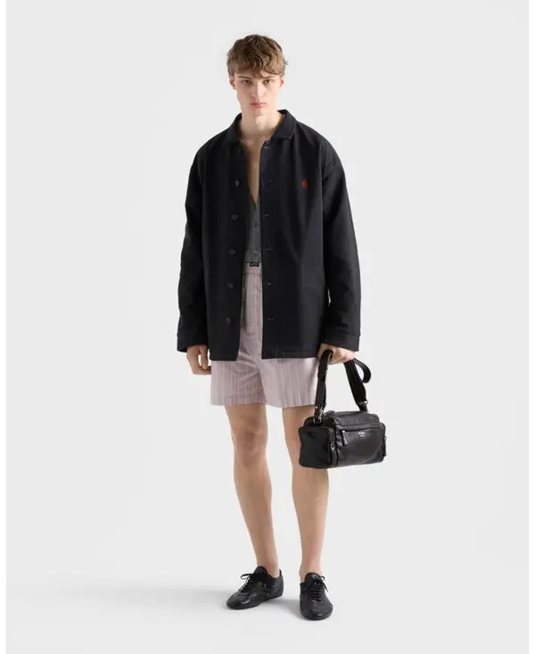 Prada Distressed Nappa Leather Shoulder Bag