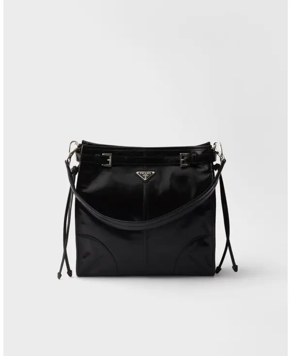 Prada Bonnie Leather Shoulder Bag - Black