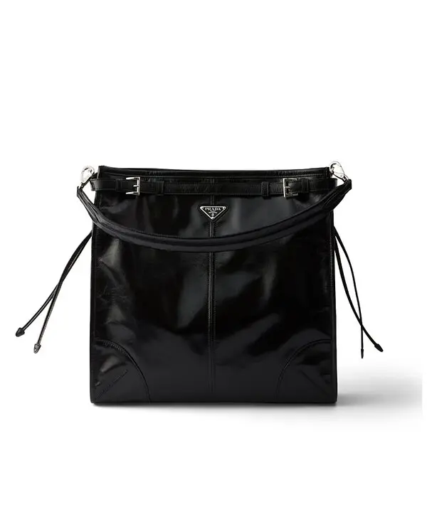 Prada Bonnie Leather Shoulder Bag - Black
