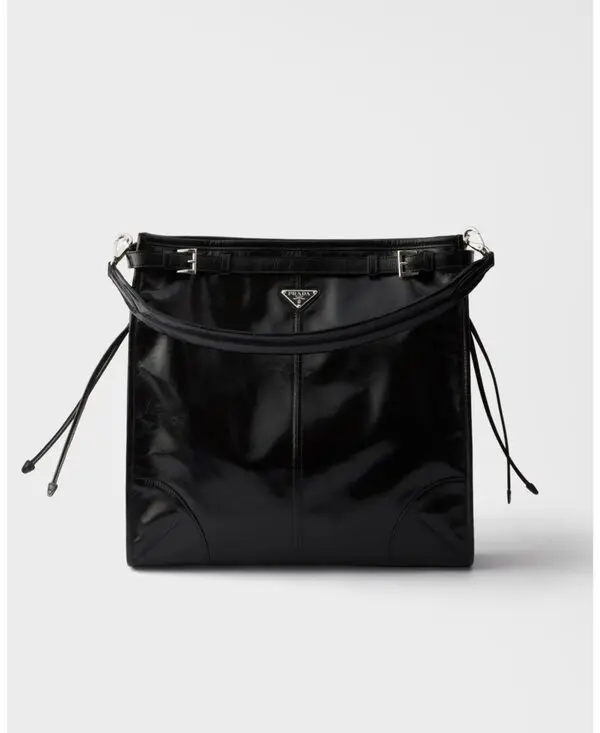 Prada Bonnie Leather Shoulder Bag - Black