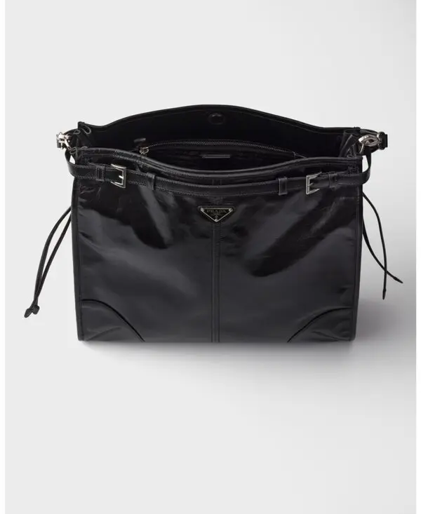 Prada Bonnie Leather Shoulder Bag - Black