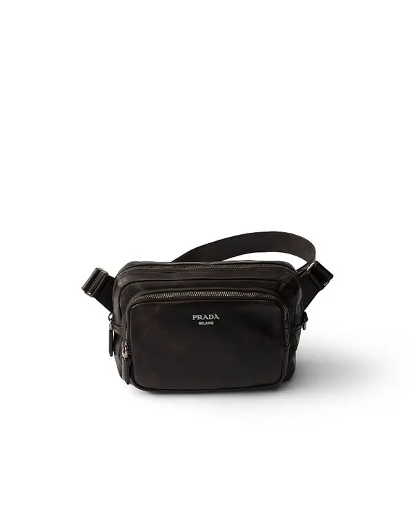 Prada Distressed Nappa Leather Shoulder Bag