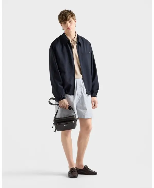 Prada Distressed Nappa Leather Shoulder Bag