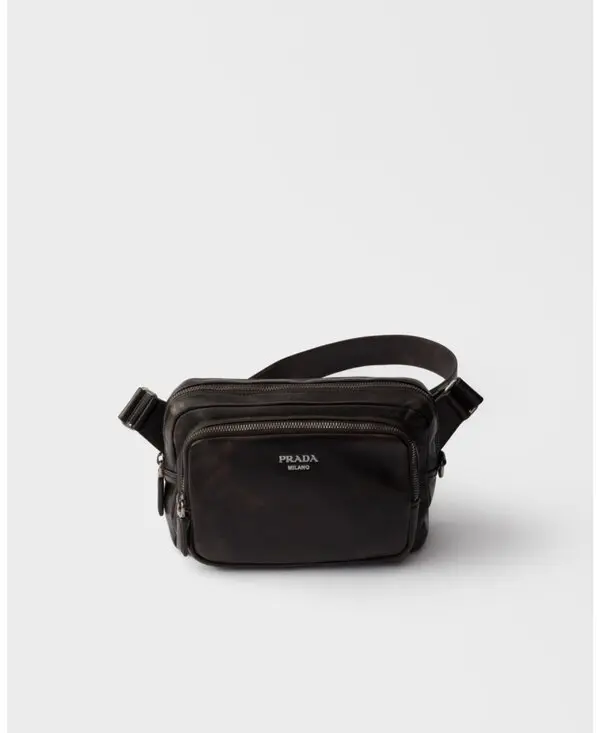 Prada Distressed Nappa Leather Shoulder Bag