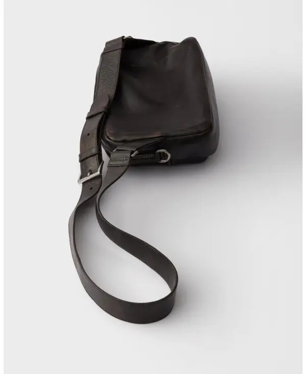 Prada Distressed Nappa Leather Shoulder Bag