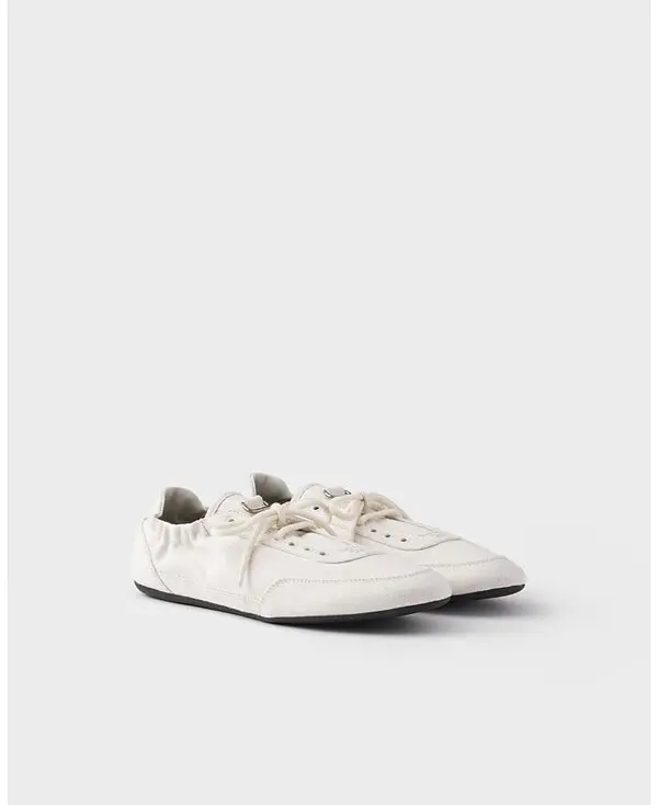 Prada Collapse Denim Sneakers - White