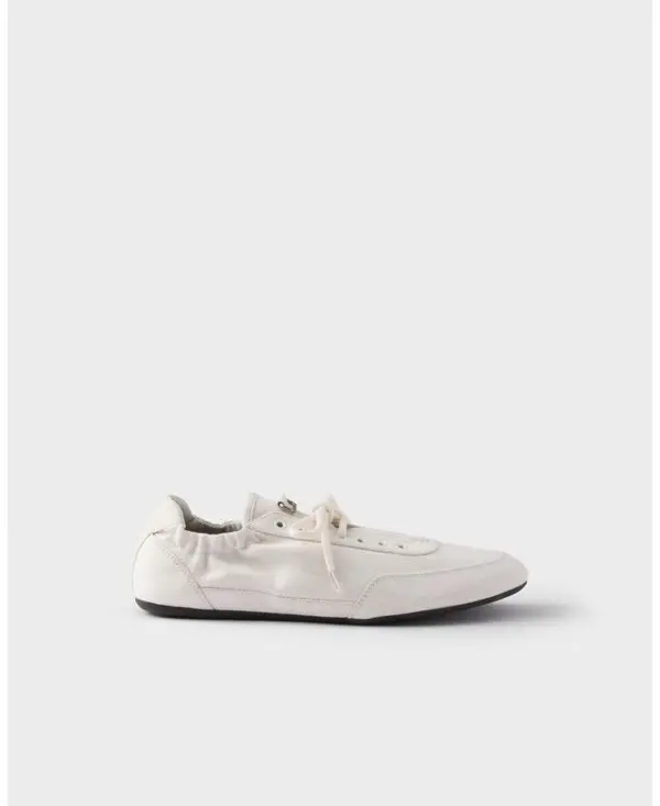 Prada Collapse Denim Sneakers - White