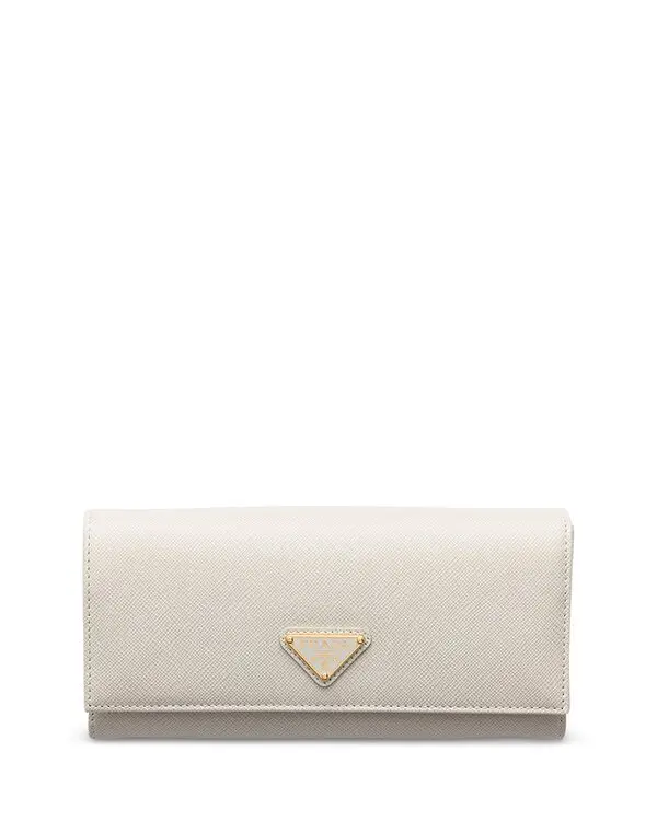 Prada Large Saffiano Leather Wallet - Neutral